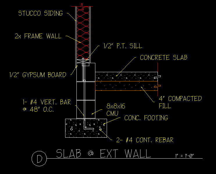 Slab Exterior Wall